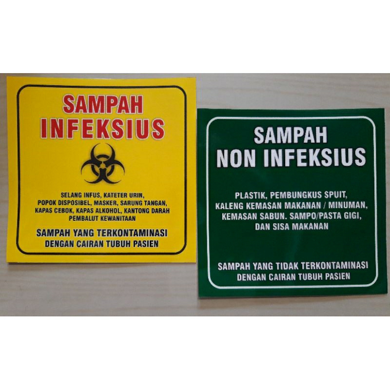 Jual stiker sampah infeksius| non infeksius | Shopee Indonesia