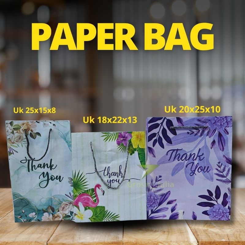 Jual Paper Bag Motif Thank You Tas Kado Kertas Souvenir | Shopee Indonesia