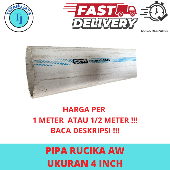 Jual Pipa Paralon PVC 4 inch Rucika AW Tebal Meteran / Eceran | Shopee ...