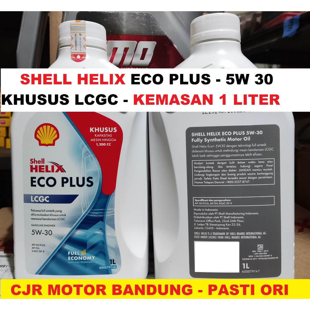 Jual SHELL HELIX ECO PLUS 5W 30 botol 1L API SN oli mobil LCGC CALYA ...
