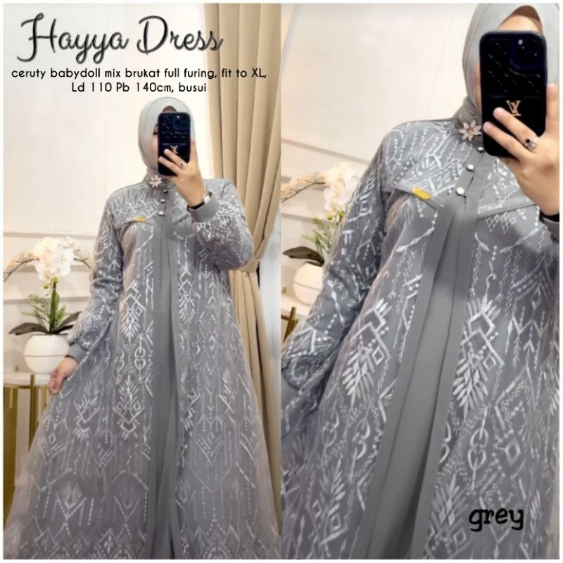 Jual Hayya dress /New Brukat / Gamis muslim / Size M L XL XXL XXXL XXXXL | Shopee Indonesia