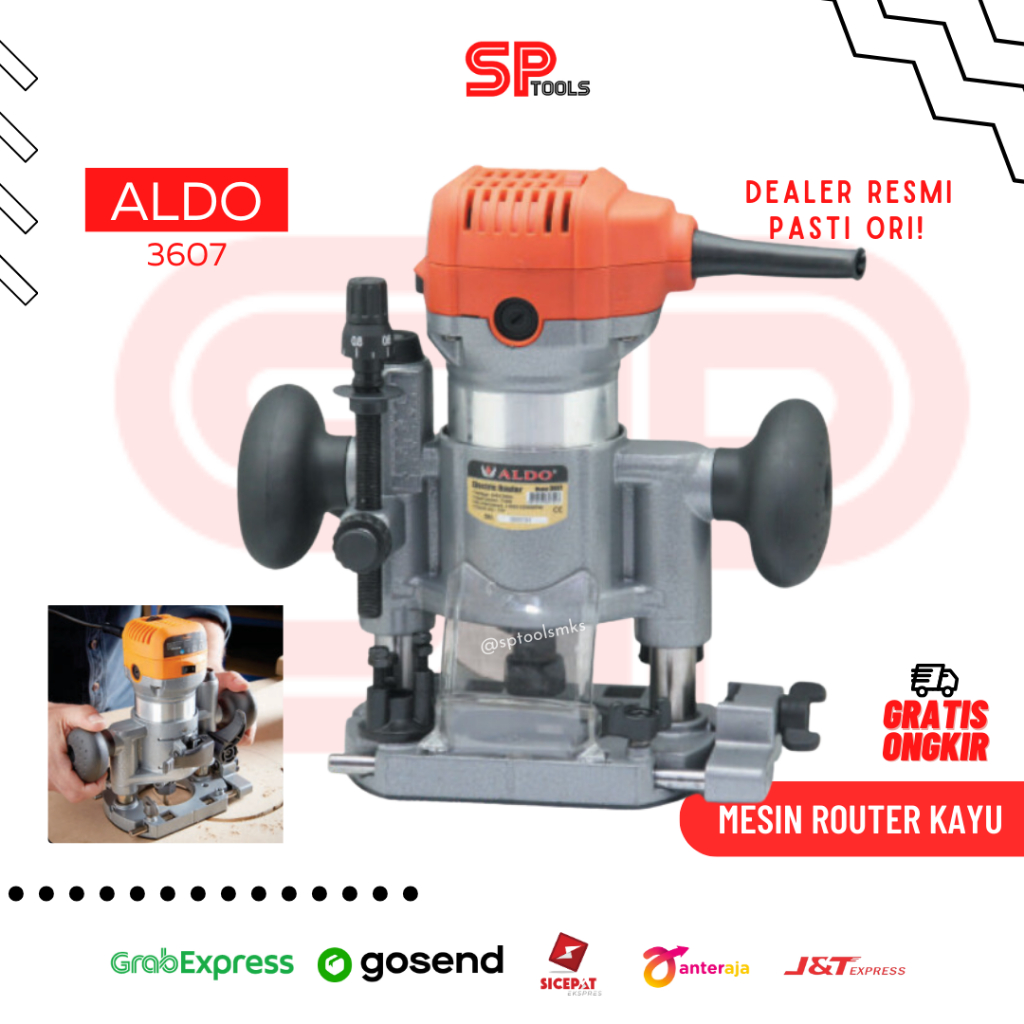 Jual MESIN TRIMER TRIMMER ROUTER PROFIL KAYU 1/4" VARIABLE SPEED ALDO ...