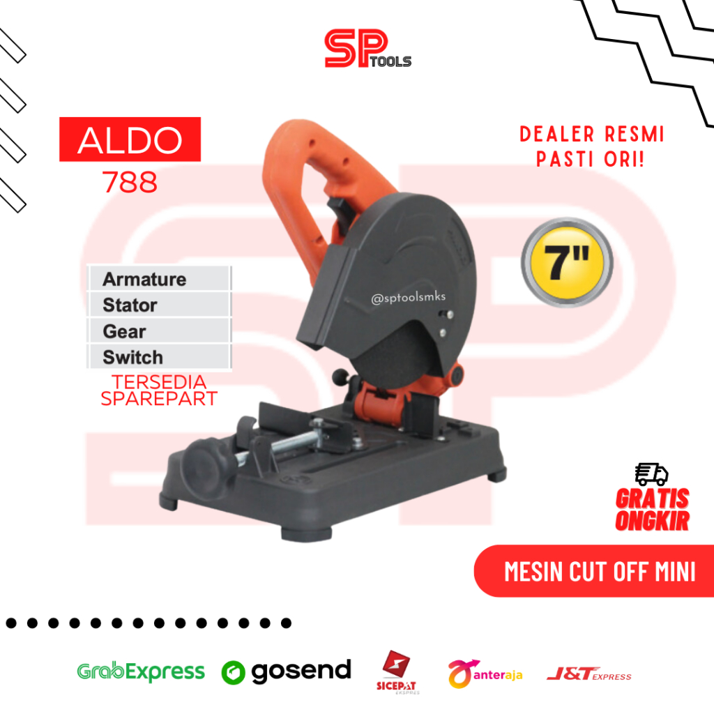 Jual MESIN POTONG BESI CUT OFF / GERINDA POTONG DUDUK 7" 7 INCH ALDO ...