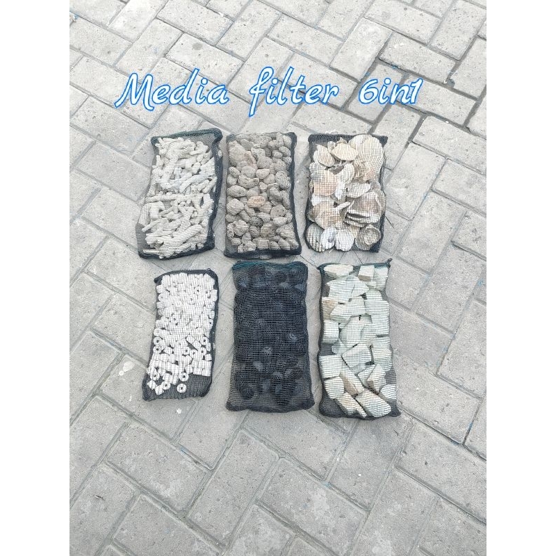 Jual media filter 6in1 batu apung,zeolit,karang jahe,bioball, oyster ...