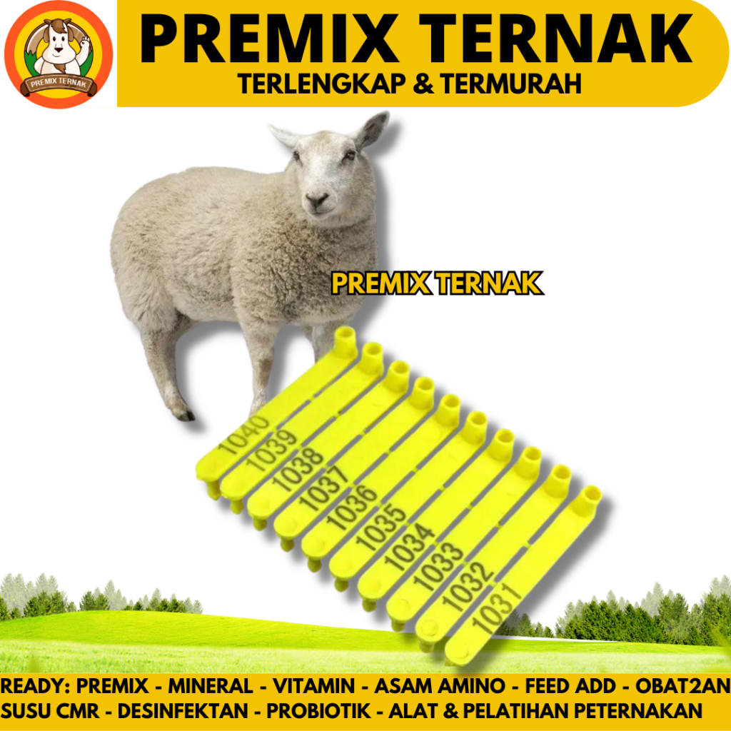 Jual EARTAG TWIN TAG BERNOMER 1 PACK 100 BIJI - Ear Tag Strip Anting ...
