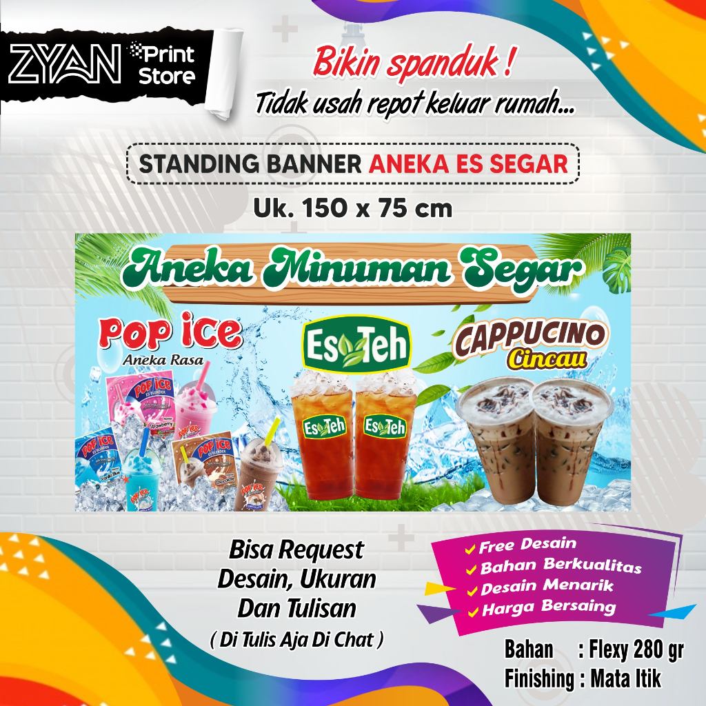 Jual SPANDUK BANNER ANEKA MINUMAN SEGAR ES | Shopee Indonesia