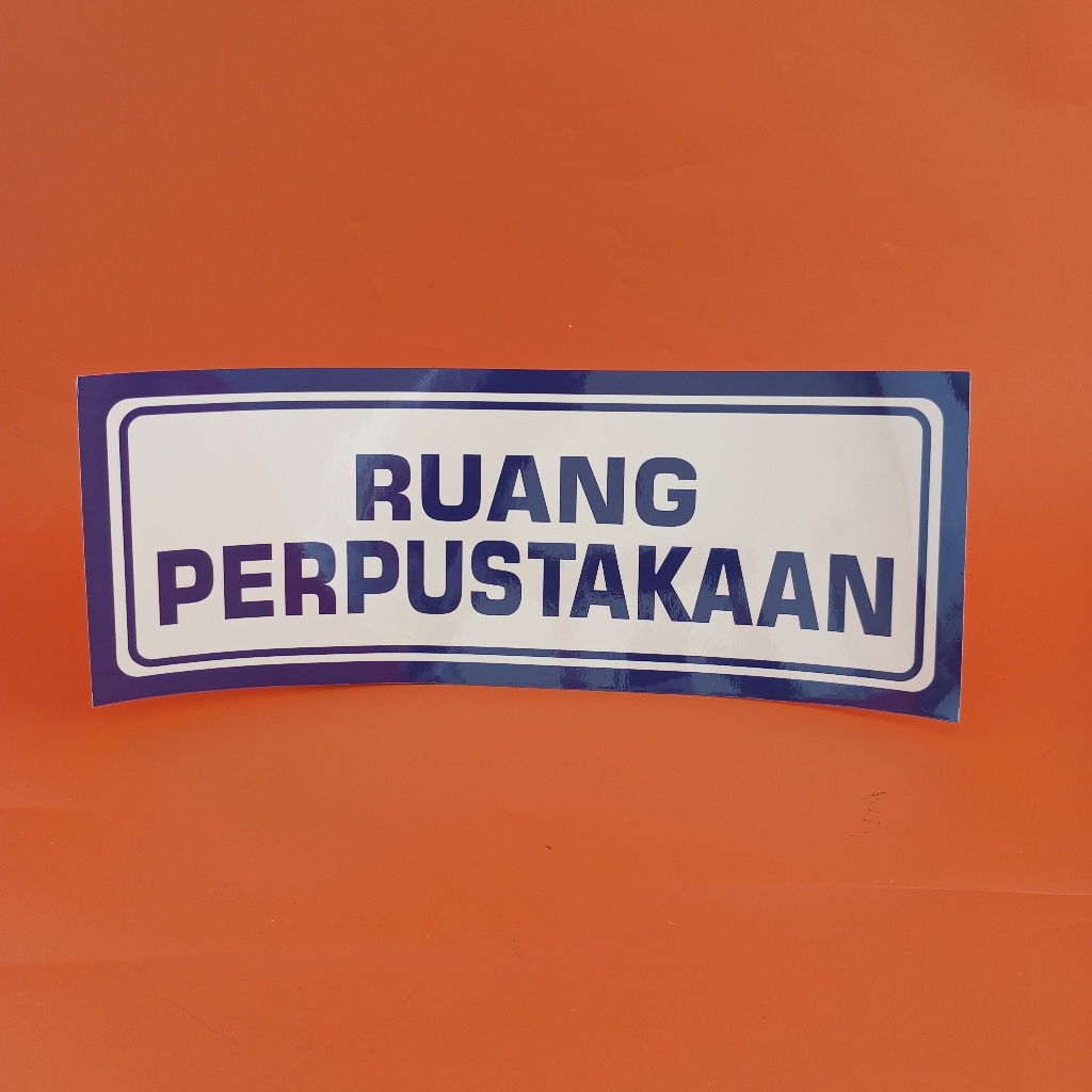 Jual Stiker Papan Nama Ruang Perpustakaan - Biru 11x30 | Shopee Indonesia