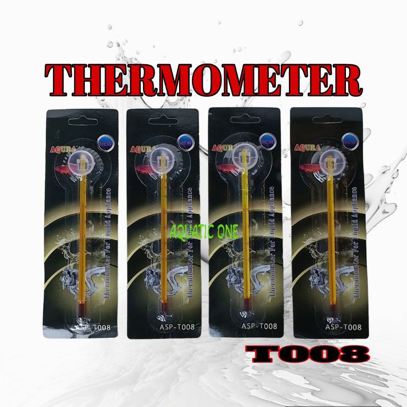 Jual THERMOMETER AQURA T008 Alat pengukur suhu aquarium kolam thermo ...
