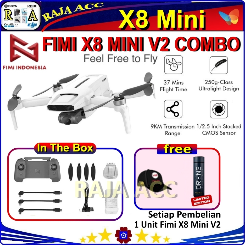 Jual FIMI X8 Mini V2 Combo Drone 9km 4K 3axis Gimbal Camera Resmi | Shopee Indonesia