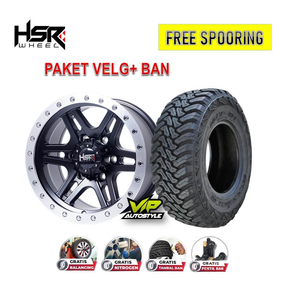 Jual Paket Velg Mobil Murah R15 HSR KWANYAR Plus Ban MT ACCELERA Jimny, Katana Feroza, Taft DLL ...