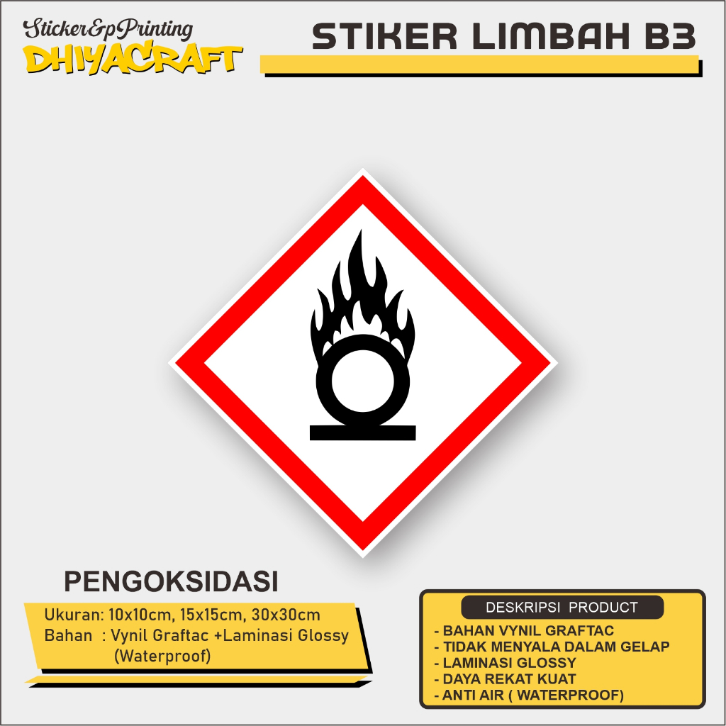Jual Sticker Label Tanda Simbol Limbah B3 Ukuran 5x5cm Stiker Bahan ...