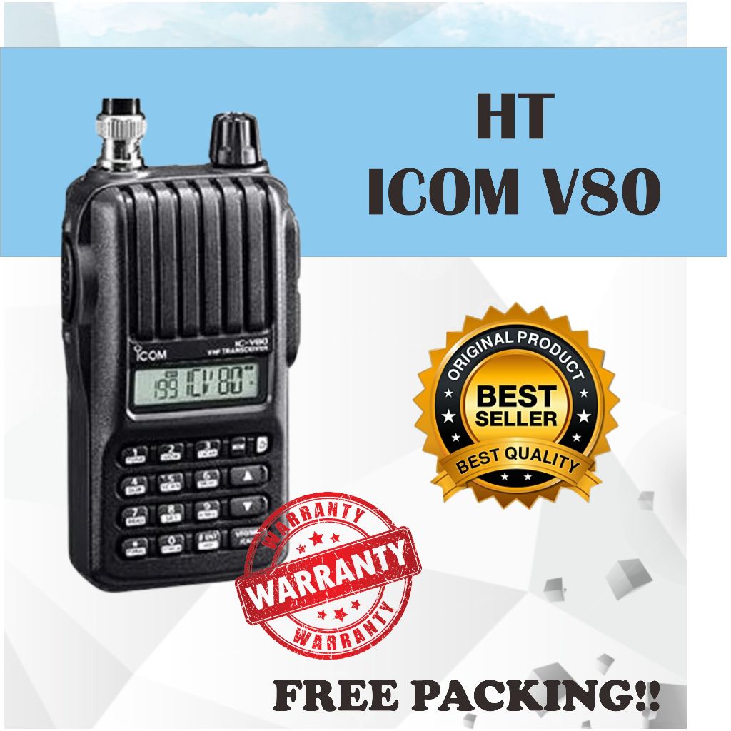 Jual WALKIE TALKIE IC V80 MURAH DENGAN BATRE LITIUM VHF. HT ICOM V80 ...