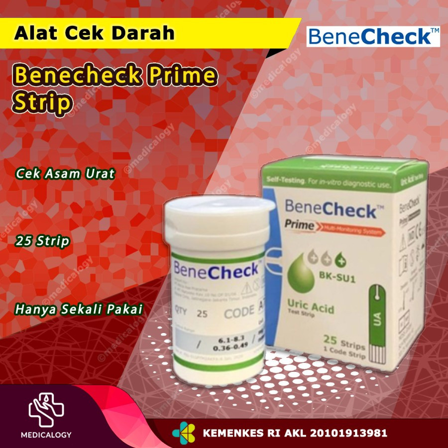 Jual Strip Benecheck Prime Uric Acid Tes Kadar Asam Urat | Shopee Indonesia
