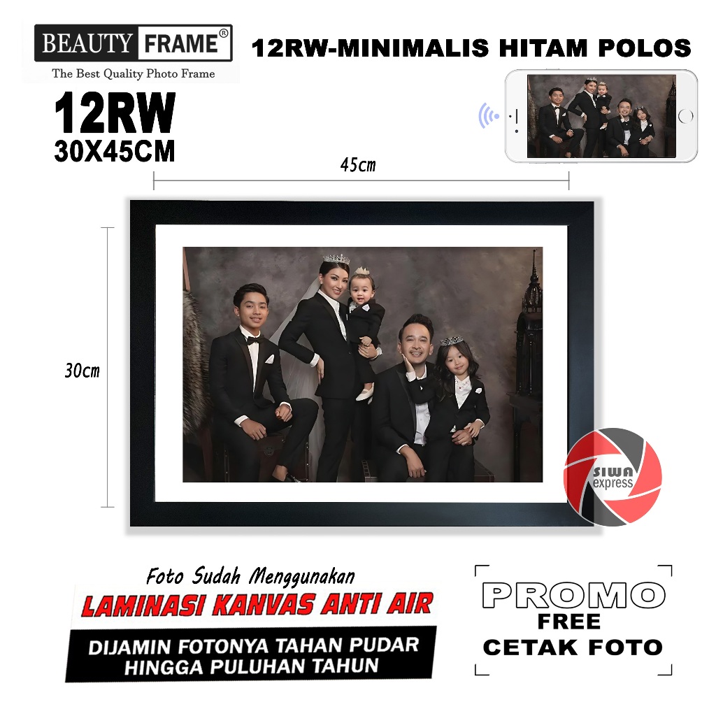 Jual BEAUTY FRAME 12RW 30x45 BINGKAI GRATIS CETAK FOTO LAMINASI KANVAS ANTI AIR | MODEL SF 4CM ...