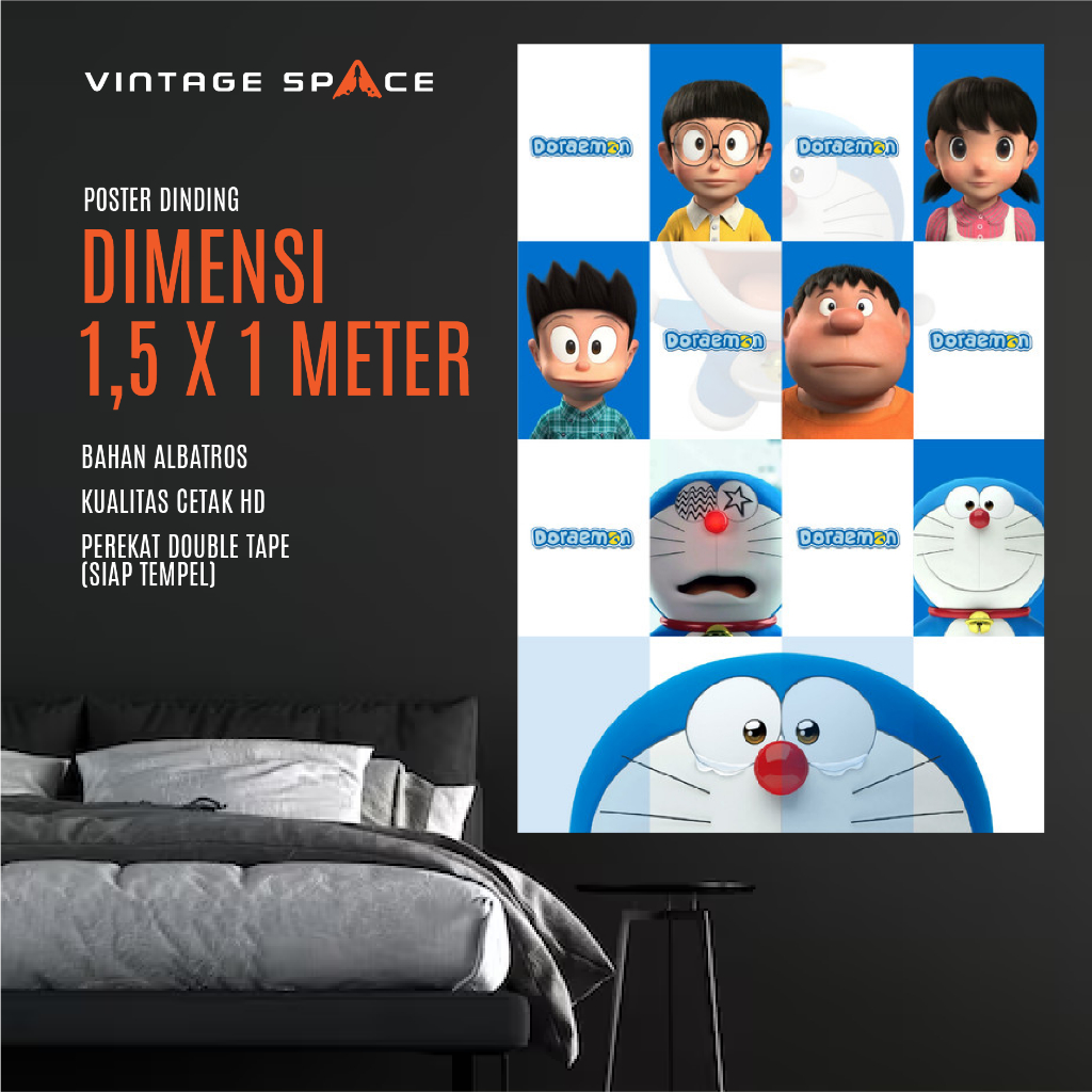Jual Wallpaper dinding / poster doraemon/ wallpaper doraemon | Shopee ...