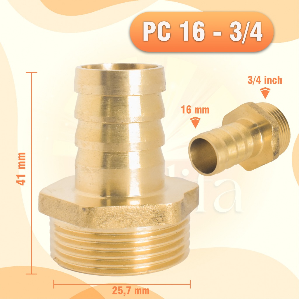 Jual Hose nepel / nepel selang Kuningan Drat Male PC | Shopee Indonesia