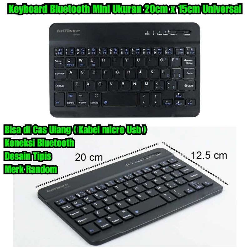 Jual keyboard bluetooth Rechargeable Keiboard tanpa kabel pakai koneksi ...