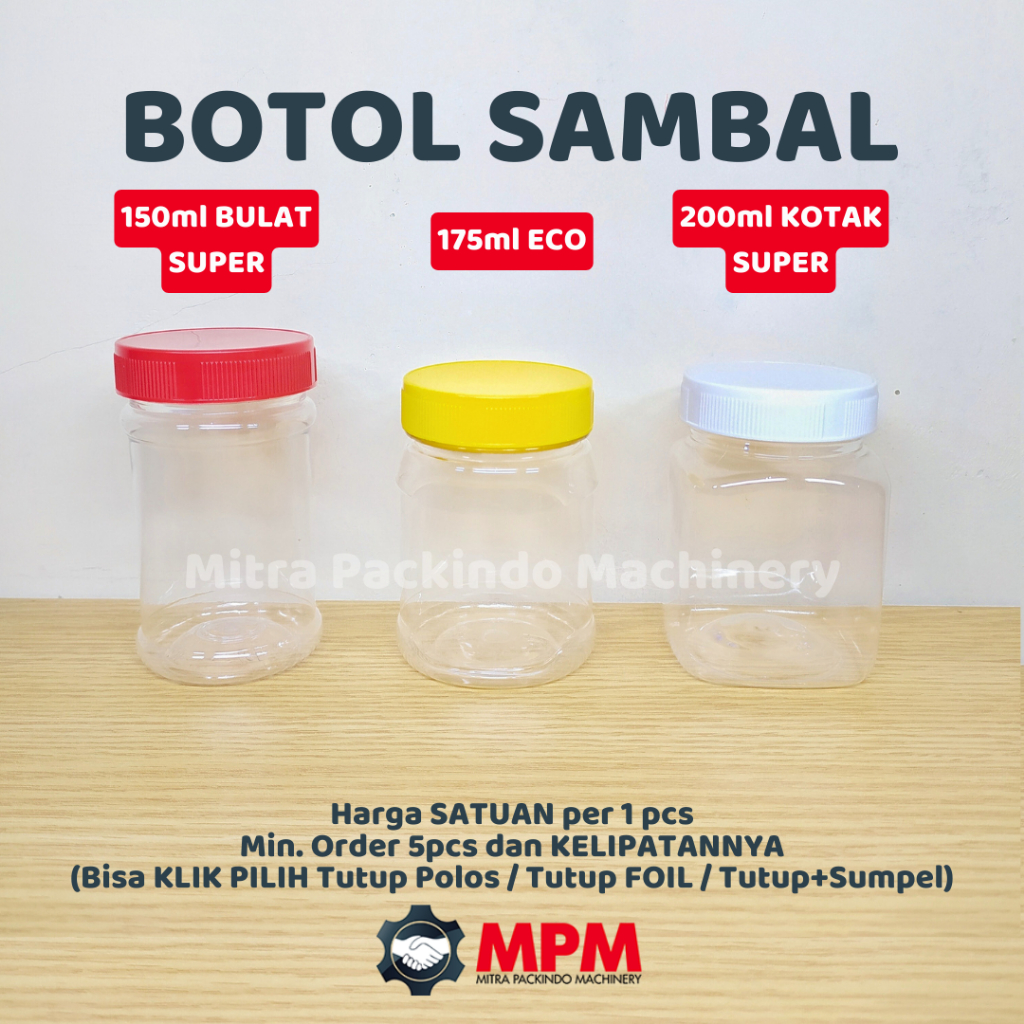 Jual ECER Min.5pcs Botol Sambal / Botol Sambel / Toples Sambal / Toples ...