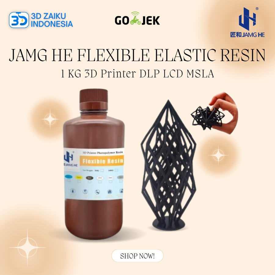 Jual Jamg He Flexible Elastic Resin 1 KG 3D Printer DLP LCD MSLA ...