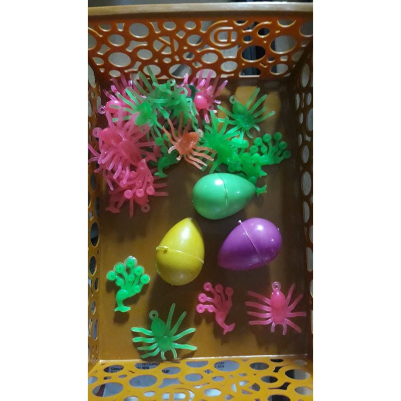Jual Mainan Plastik Laba - laba / spider dan merak dalam telur | Shopee ...