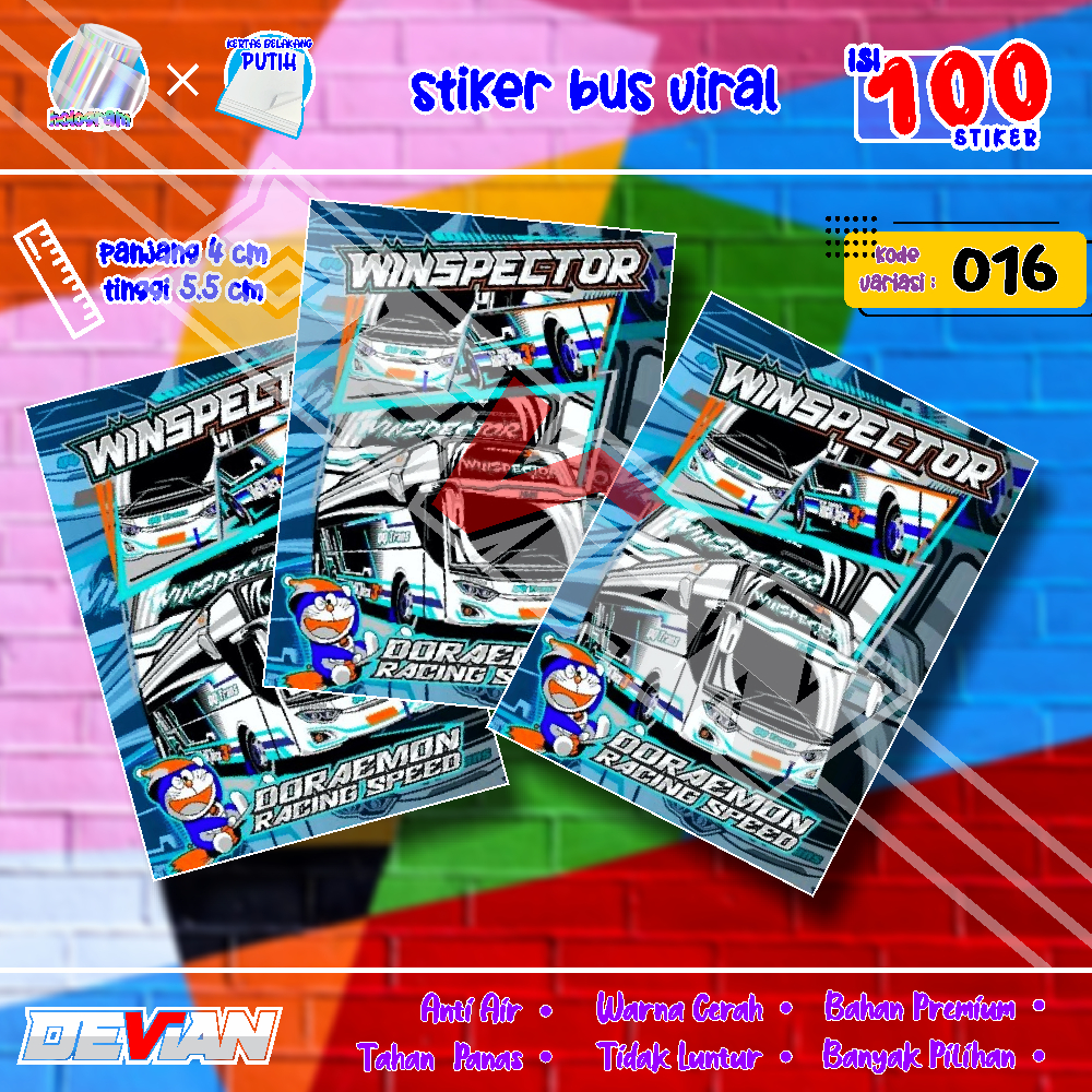 Jual isi 100 stiker bus viral | kids panda 2 black angel ve-gass ...