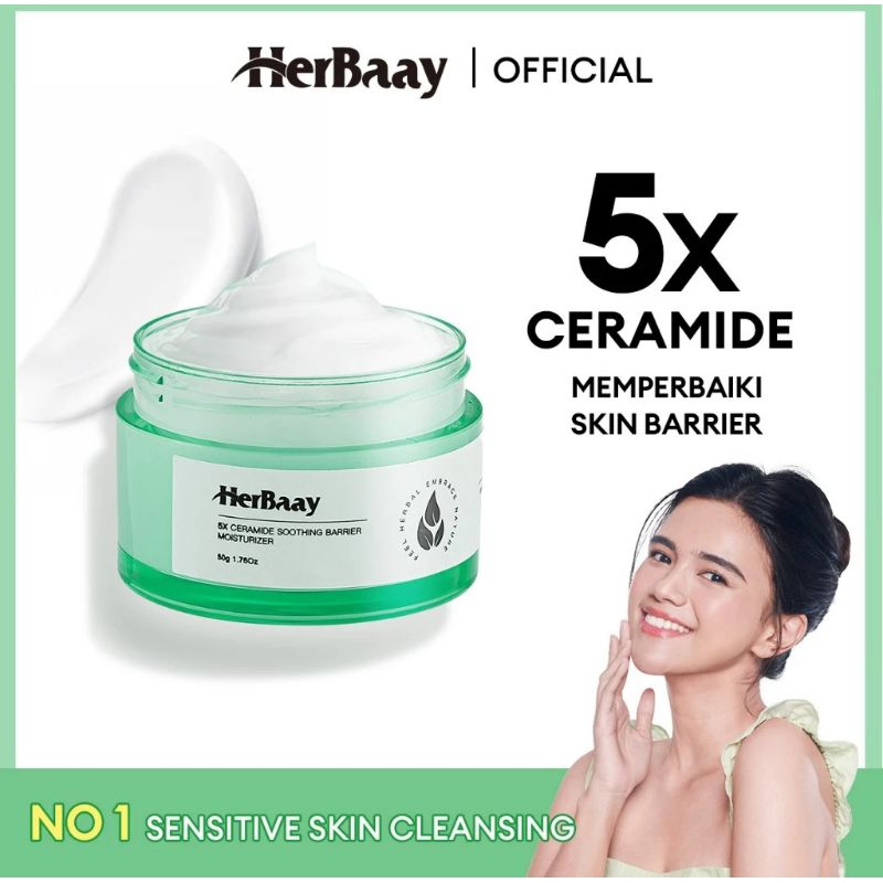 Jual 5X CERAMIDE SKIN BARRIER MOISTURIZER HERBAAY PELEMBAB WAJAH - 50 G ...