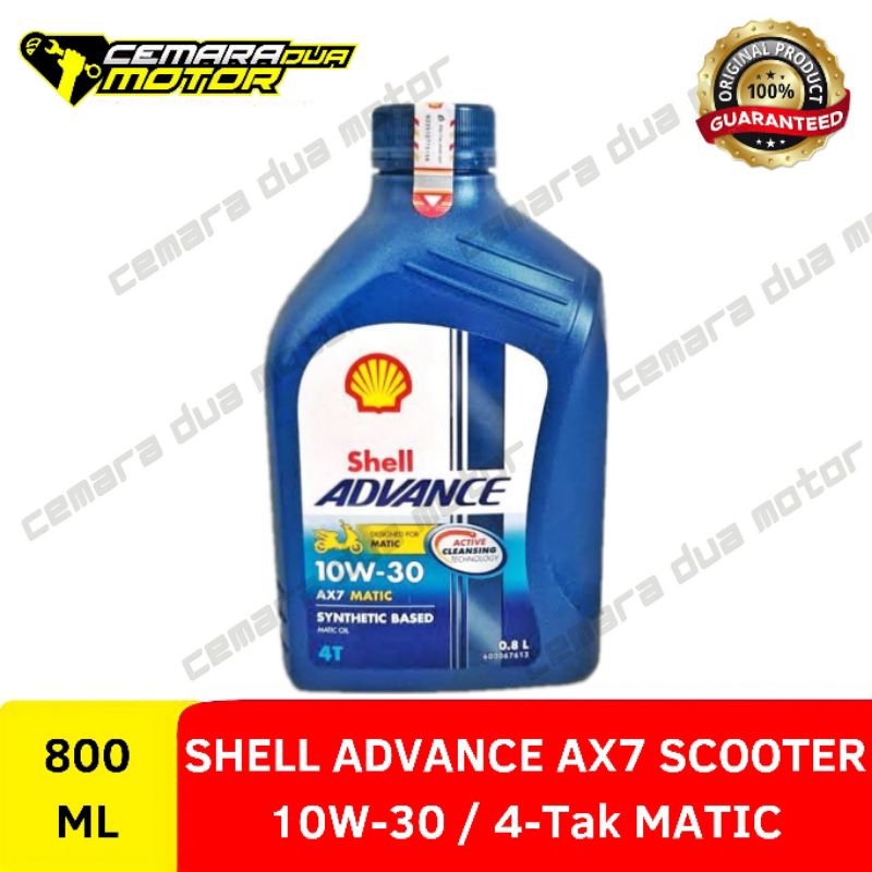 Jual OLI SHELL MATIC AX7 10W-30 UNTUK HONDA ORIGINAL 800ML BEAT SCOOPY ...