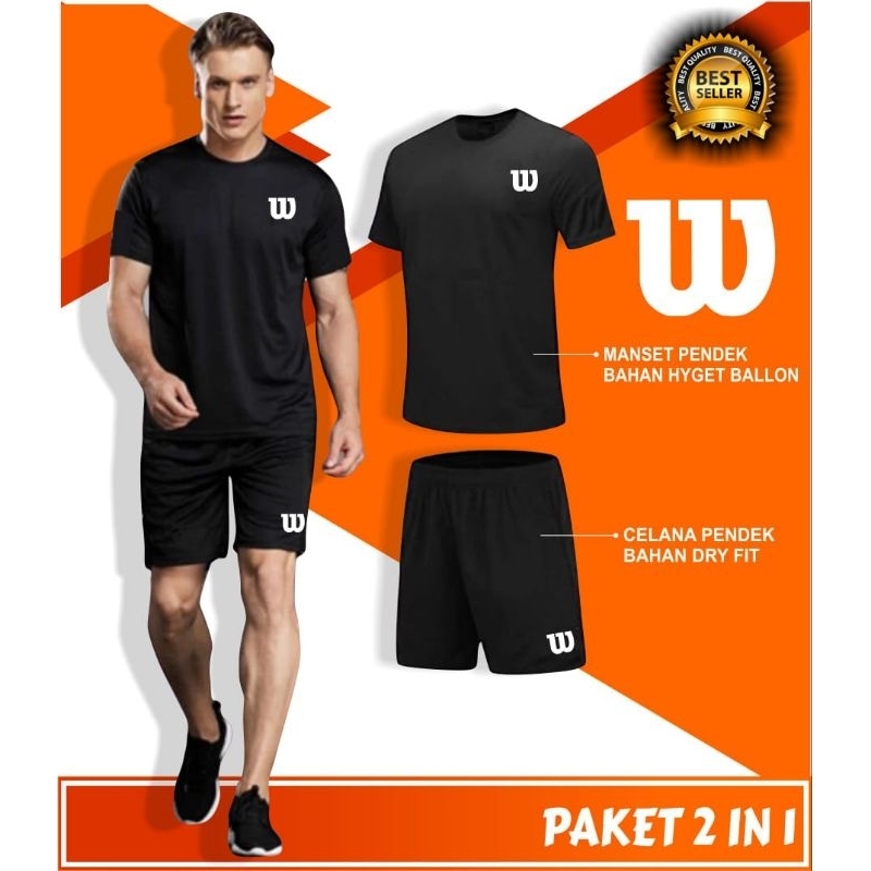 Jual Paket baju dan celana pendek Tenis lapangan - Baju lengan pendek ...