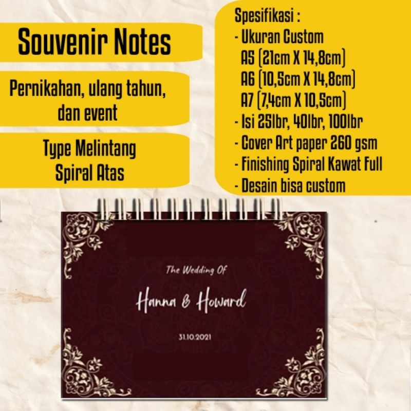 Jual Souvenir Custom Block Notes Notebook 10 cmx14, 5 cm ,Blok notes 40 ...