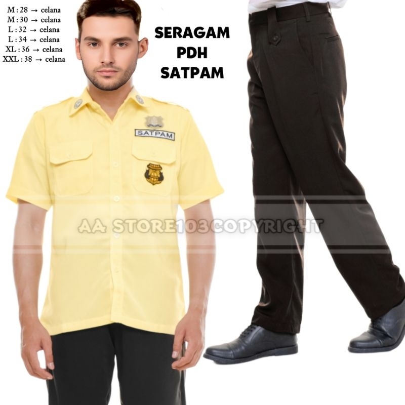 Jual Seragam Pdh Satpam Cream Bahan Twist - Setelan Security Cream - Kemeja Satpam Pdh | Shopee ...