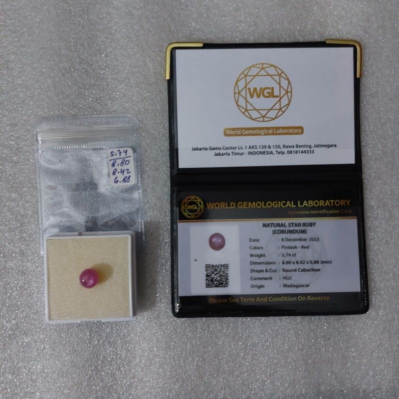 Jual Batu Natural Star Ruby (Corundum) Loose Stone+ Memo Lab | Shopee ...