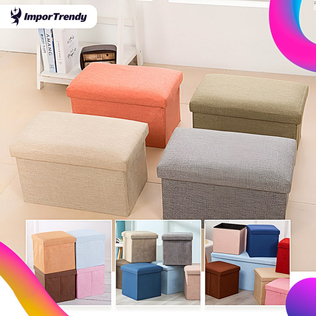 Jual Kursi Box Kotak Persegi Panjang Bangku Lipat Serbaguna (41x25x25 ...