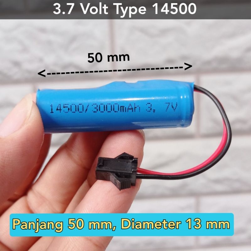 Jual Termurah!! Baterai Li-ion 3.7 Volt 3000MAH Tipe 14500 Mobil RC ...
