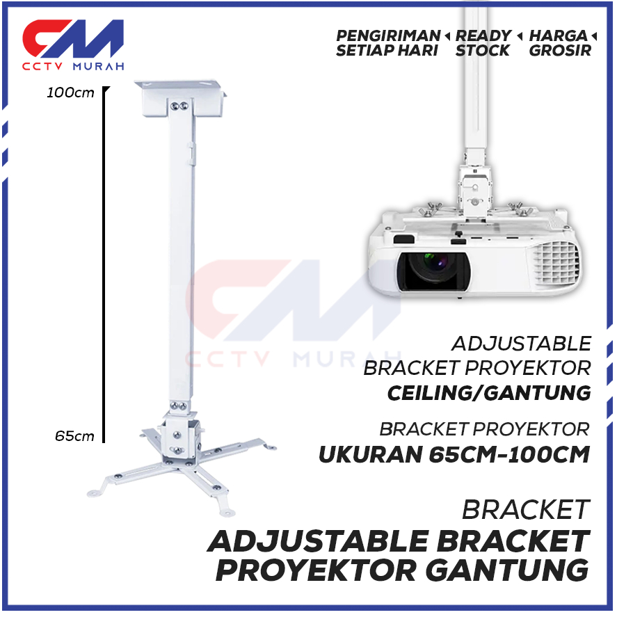 Jual Bracket Proyektor Ceiling , Adjustable 65-100CM | Shopee Indonesia
