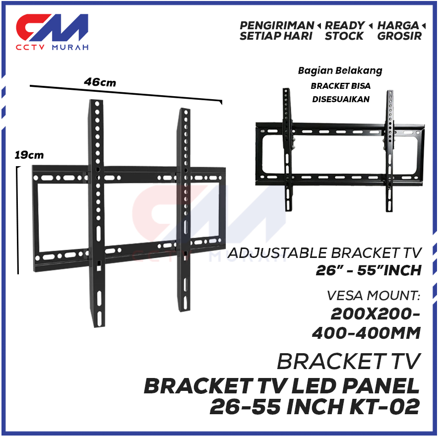 Jual Bracket TV LCD LED 26"-55" || Monitor LCD, LED Universal Bracket ...