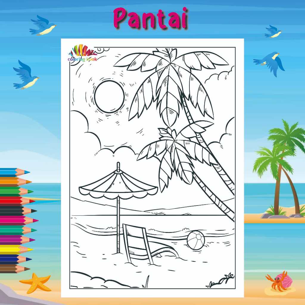 Jual KERTAS MEWARNAI / COLORING / KERTAS GAMBAR / PANTAI / KERTAS ...
