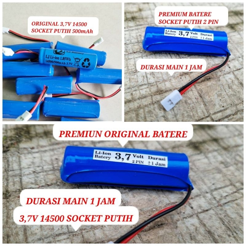Jual Batere Mobil Remote Control RC Carry 3,7V Kecil 14500 500mAh ...