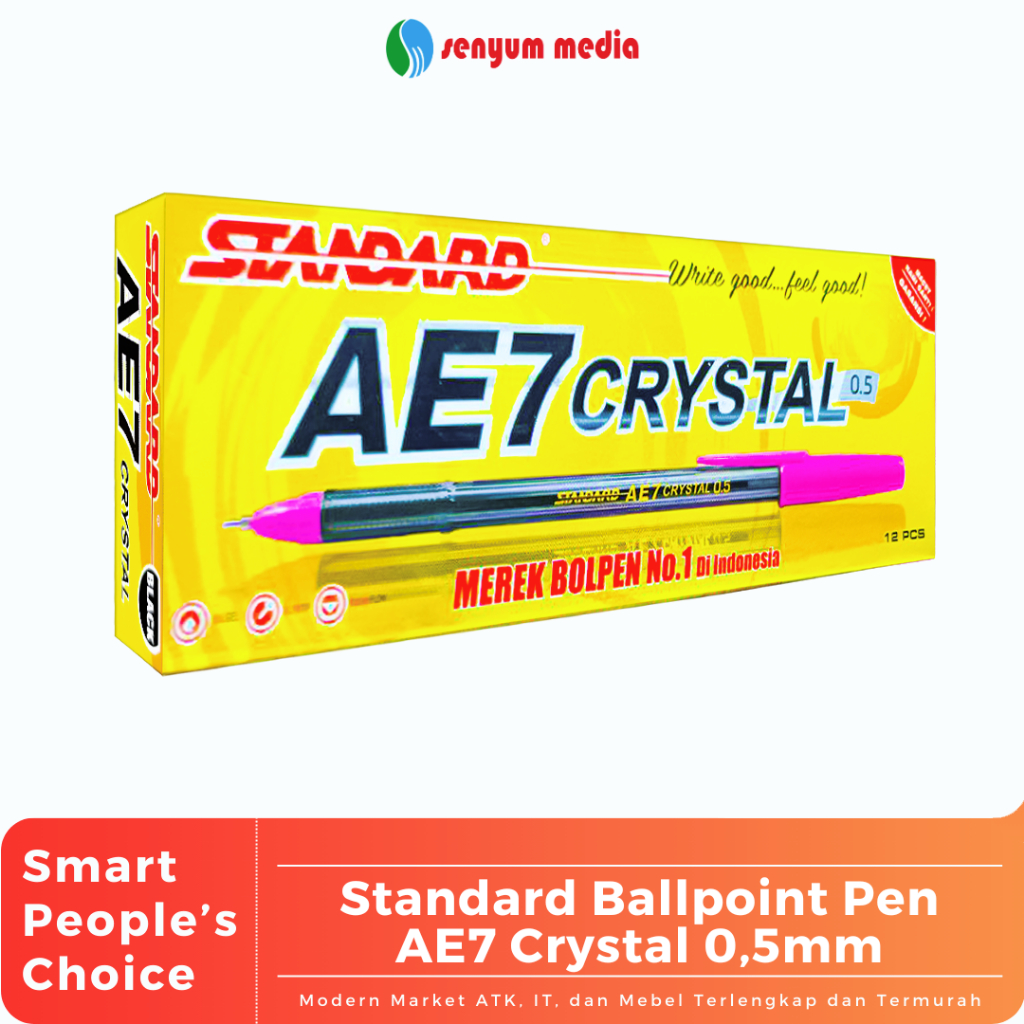 Jual Standard Ballpoint Pen AE7 Crystal 0,5mm (1 Pack Isi 12 Pcs) (S ...