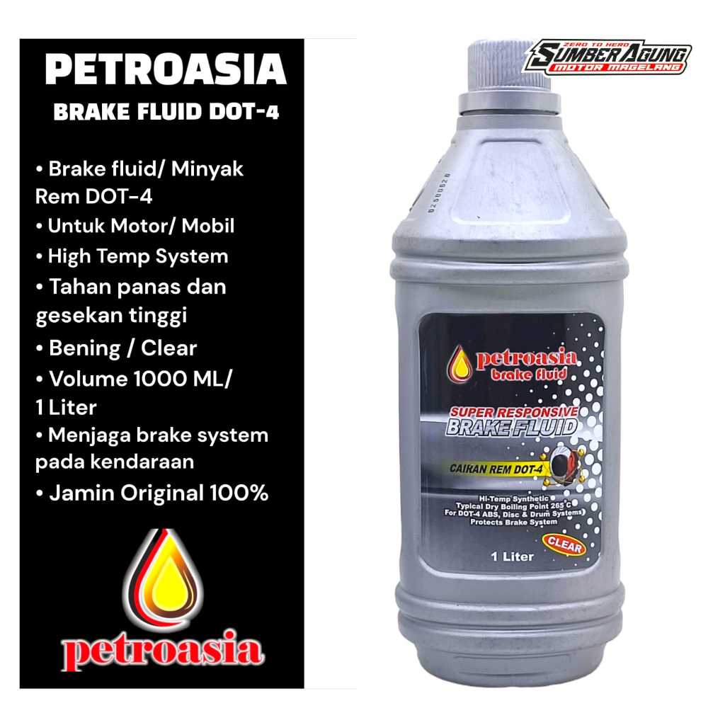 Jual OLI MINYAK REM BRAKE FLUID DOT 4 CLEAR MOTOR MOBIL 1000 ML 1 LITER ...