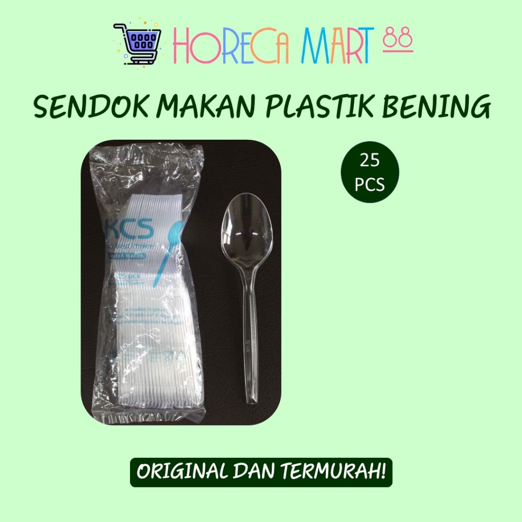 Jual Sendok Makan Plastik Bening KCS Tebal Pack (25 pcs) | Shopee Indonesia