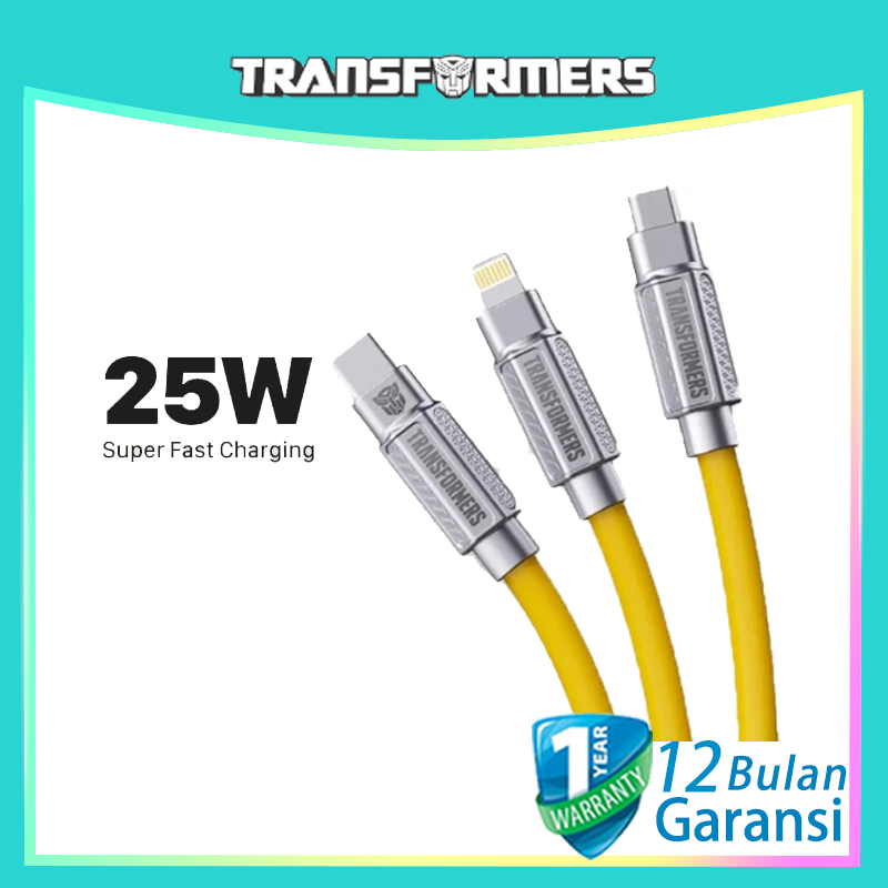 Jual Supernova x Transformers Kabel Data Fast Charging USB To Type-C Lightning 3in1 25w | Shopee ...