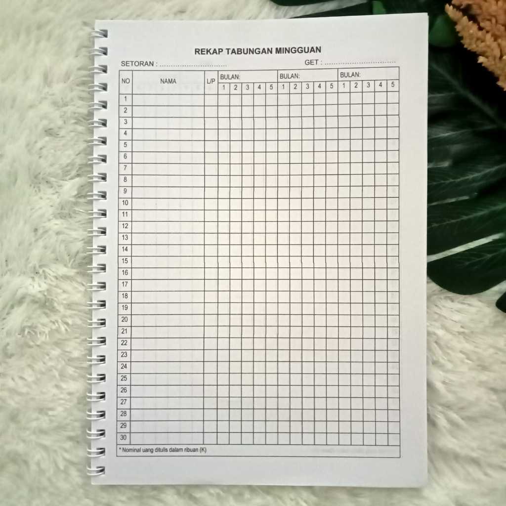 Jual BUKU REKAP TABUNGAN SEKOLAH JILID SPIRAL 100HAL NON-CUSTOM | Shopee Indonesia