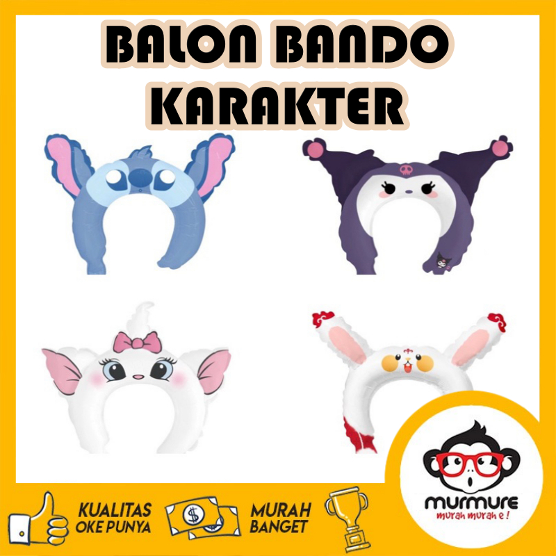 Jual MURMURE I BALON BANDO KARAKTER LUCU SANRIO KUROMI CAT MARIE STITCH ...