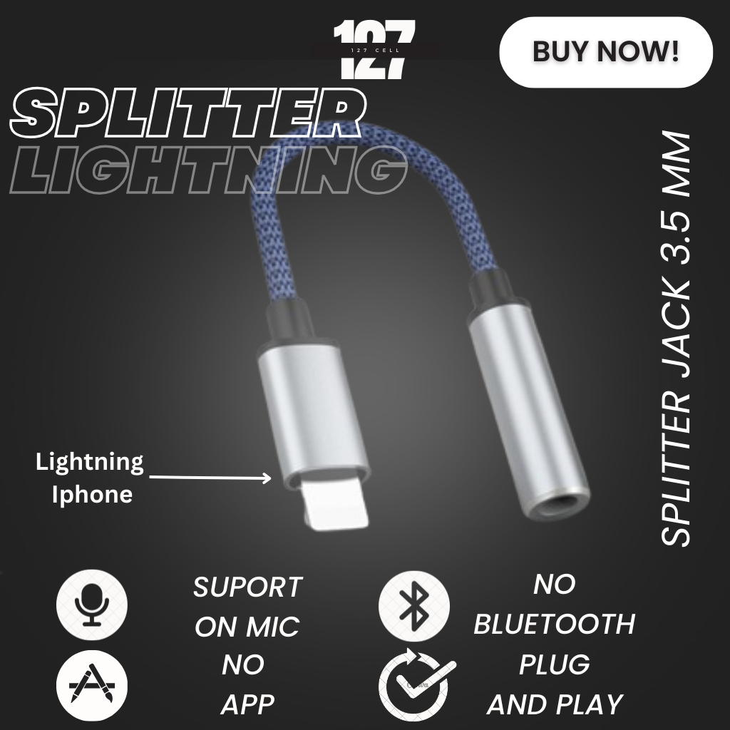 Jual Splitter Lightning Iphone ke Audio Jack 3.5 mm untuk Game Musik ...