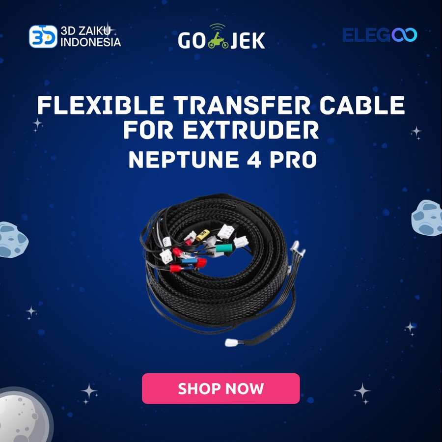 Jual Original ELEGOO Neptune 4 Pro Flexible Transfer Cable for Extruder ...