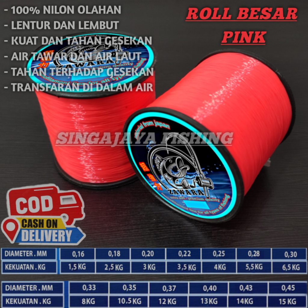 Jual Senar pancing kecil super kuat anti keriting ZAWARA bahan nilon ...