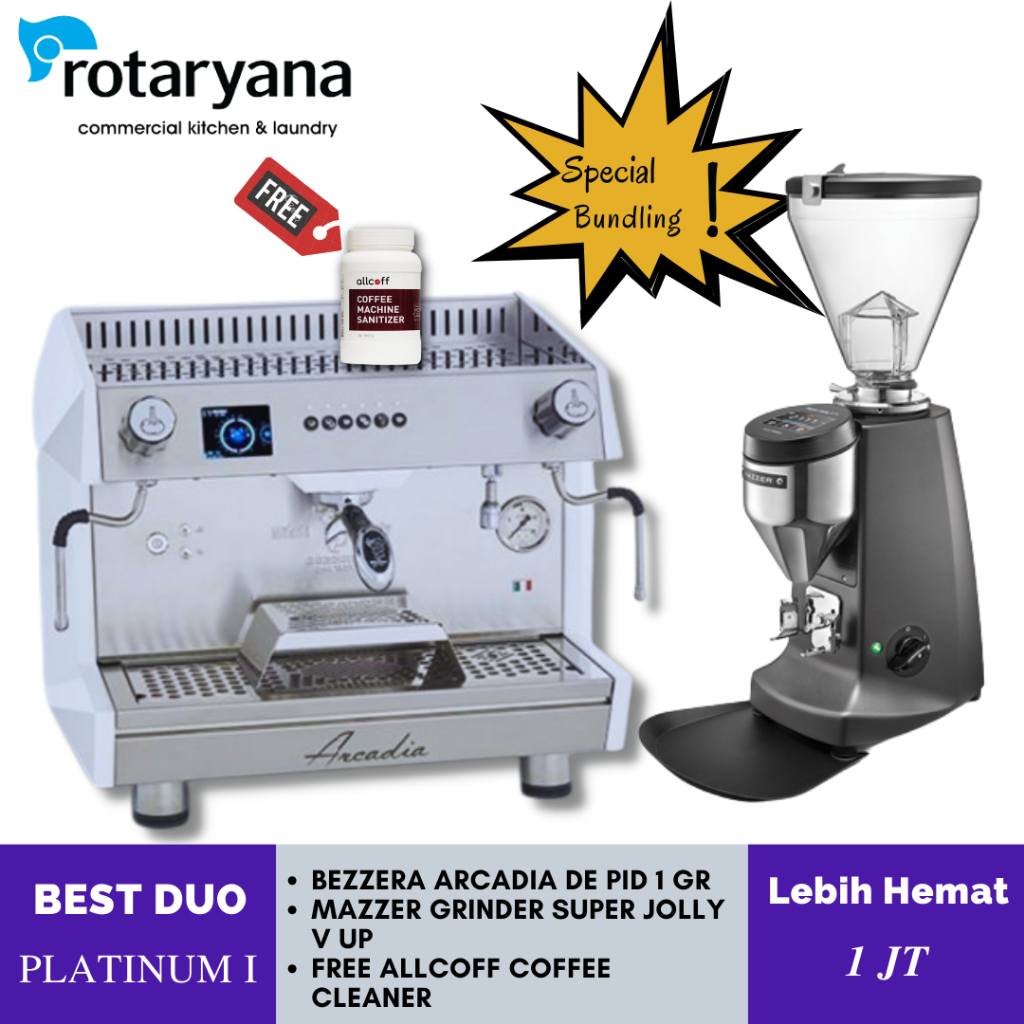 Jual Paket Best Duo Platinum I Coffee Machine Arcadia DE PID 1 Group Mazzer Super Jolly V Up ...