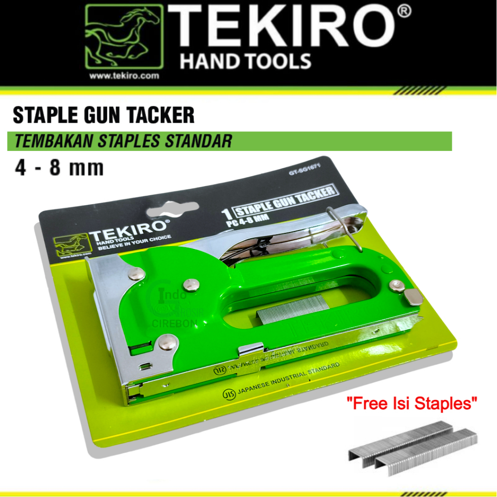 Jual TEKIRO Staple Gun Tacker Standar 4 - 8 mm Tembakan Steples Staples ...