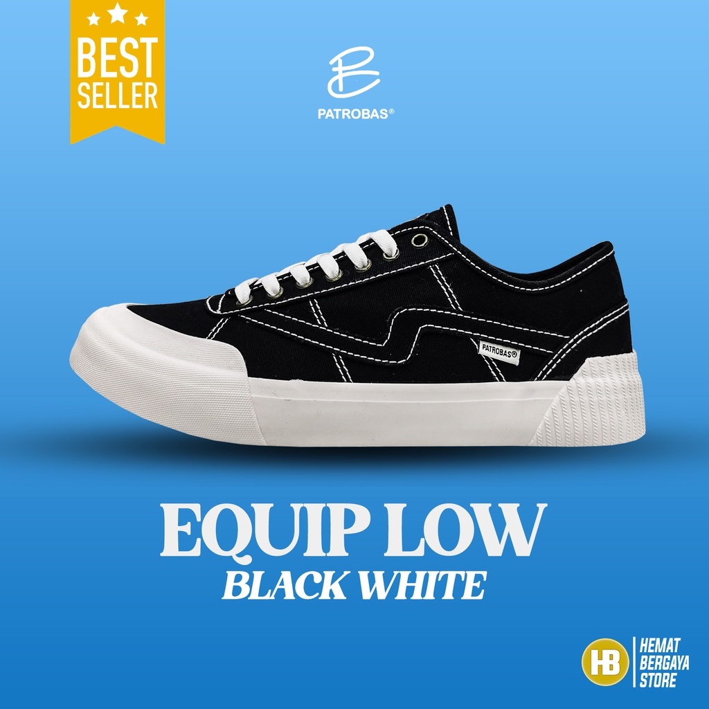 Jual Patrobas Equip Low Black White | Shopee Indonesia