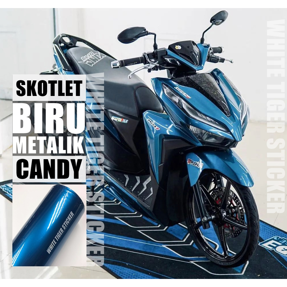 Jual SKOTLET STIKER MOTOR BIRU METALIK CANDY SCOTLITE MOTOR BIRU ...